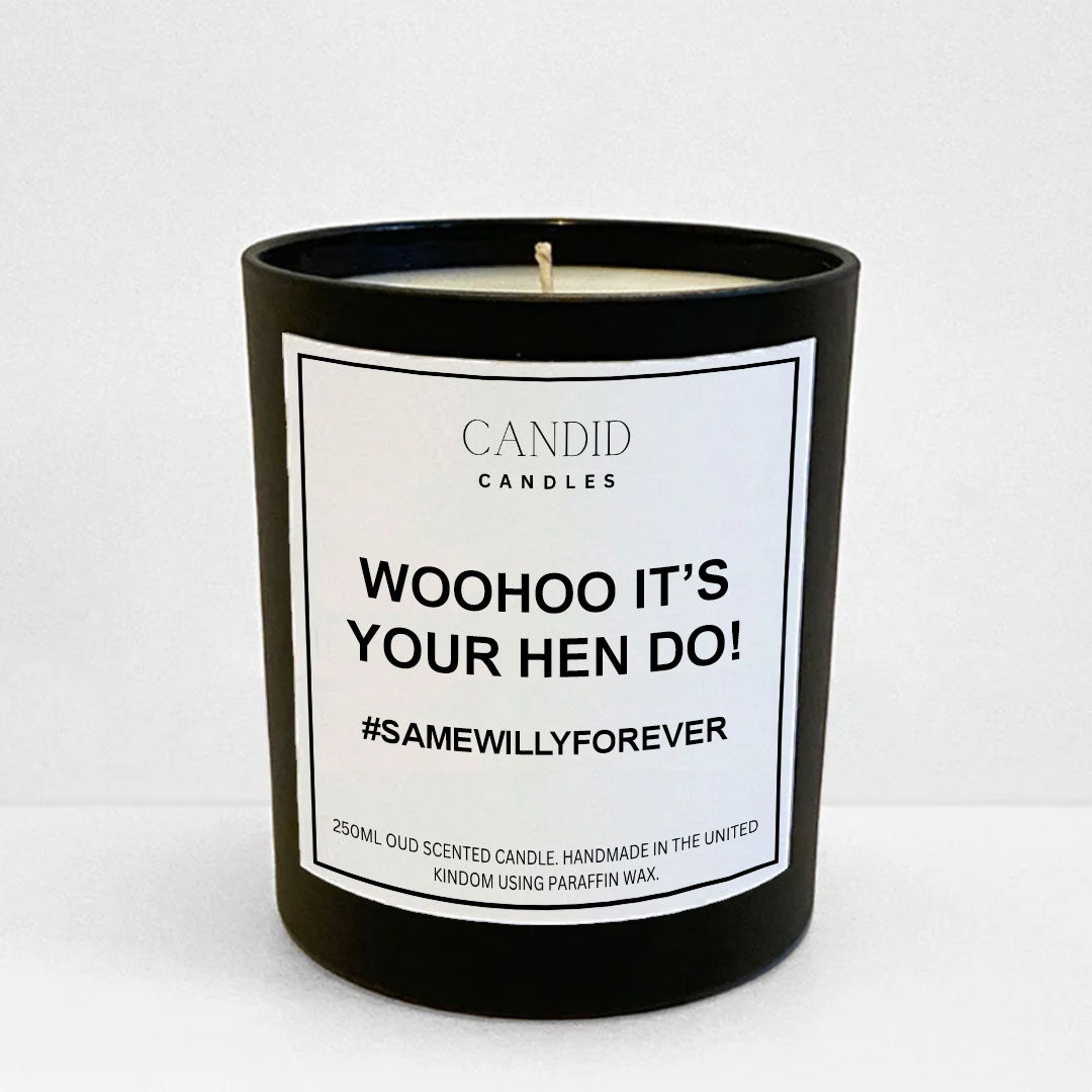 Woohoo! It's Your Hen Do Funny Scented Hen Do Candle – Candid Gifts